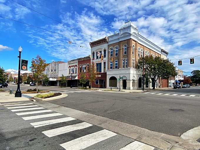 Kinston's majestic downtown centerpiece rises like a wedding cake, where Victorian elegance meets retirement-friendly practicality beautifully.