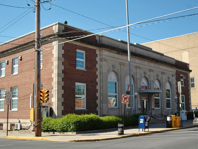 Classic post office architecture speaks to an era when civic buildings were designed with pride and permanence.