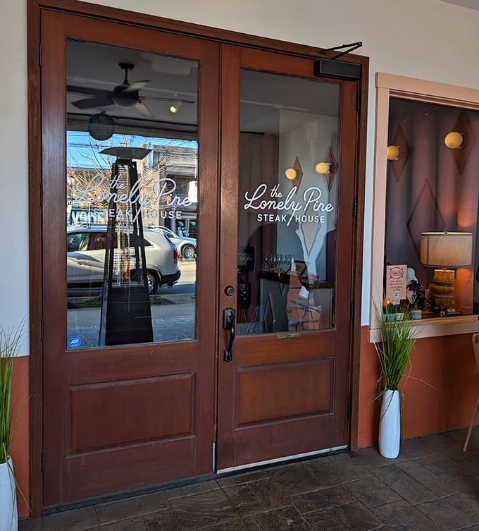 Lonely Pine's wooden doors and minimal signage whisper rather than shout&mdash;but the steaks inside speak volumes. Cincinnati's hidden meat masterpiece.