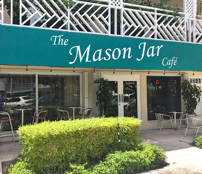 Mason Jar Cafe's turquoise charm captures that perfect Florida coastal vibe where fresh meets comfort food beautifully.