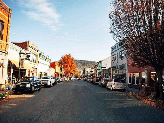 Mount Shasta's main drag stretches toward that magnificent peak like a red carpet to heaven.