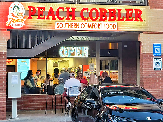 When peach cobbler is your specialty, you put it right in the name with pride.
