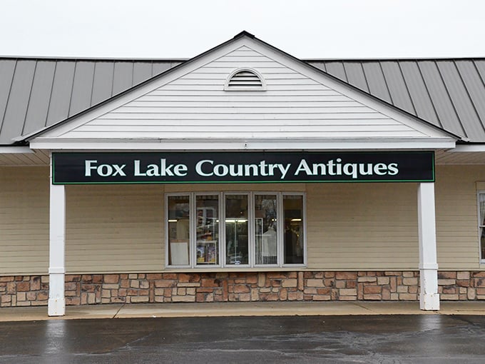 Clean lines and stone accents welcome you to this organized oasis of vintage treasures in Oconomowoc.