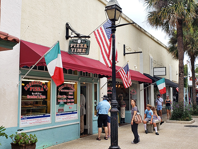 Pizza Time's prime St. Augustine location puts history and hunger together in one perfectly convenient, delicious package.
