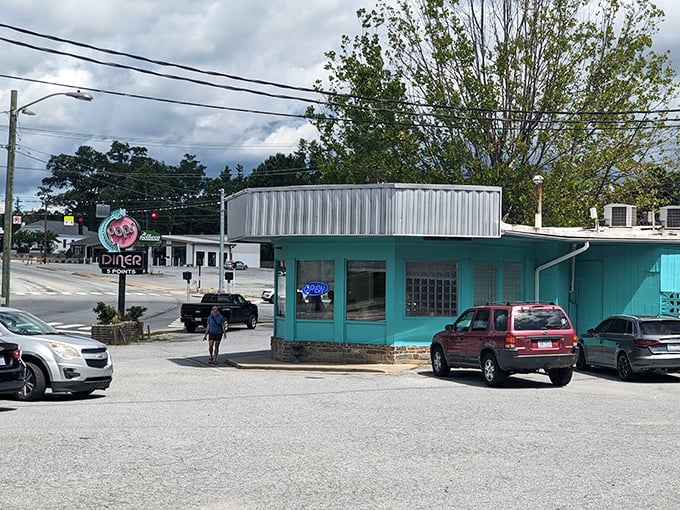 Pop's turquoise exterior practically glows with the promise of mountain hospitality and hearty portions inside.