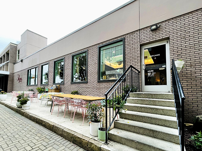 Potchke's brick facade and welcoming patio suggest the kind of neighborhood spot where regulars become family.