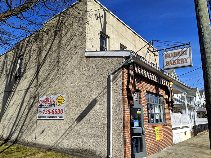 Sanitary Bakery's vintage sign swinging above a brick storefront &ndash; where Nanticoke residents have gotten their paska bread fix for generations.