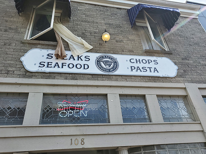 Classic storefront charm meets serious steakhouse ambition on this quaint main street where locals know where the good stuff hides.