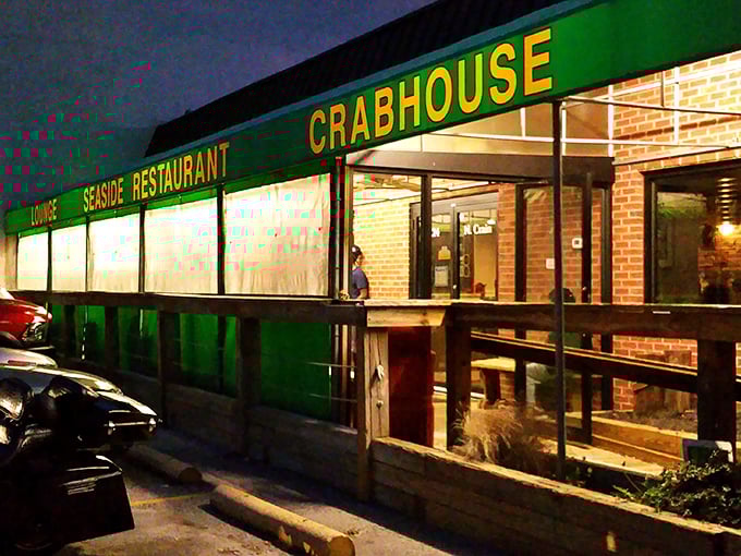 Green awning, simple setup - sometimes the best seafood hides in the most unexpected places.