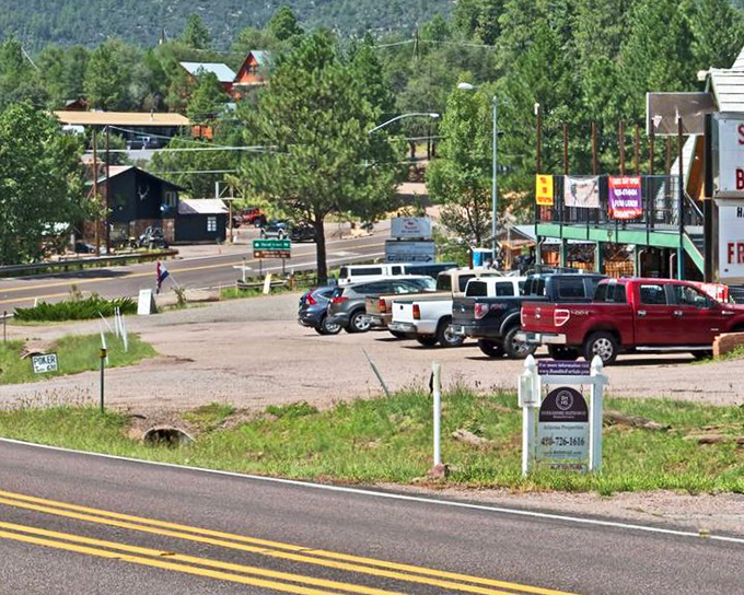 Strawberry's rural roads wind through forest communities where mailboxes mark hidden mountain retreats.