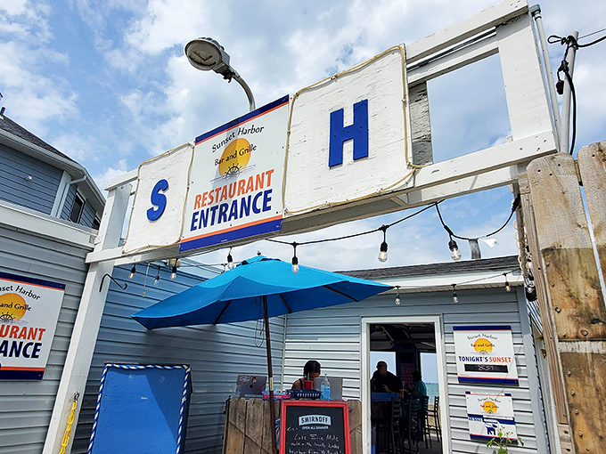 "SH" marks the spot where sunset views and seafood unite in perfect harmony at this lakefront hidden gem.