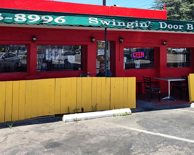 Swinging doors and wagon wheels promise Old West hospitality with modern flavors.