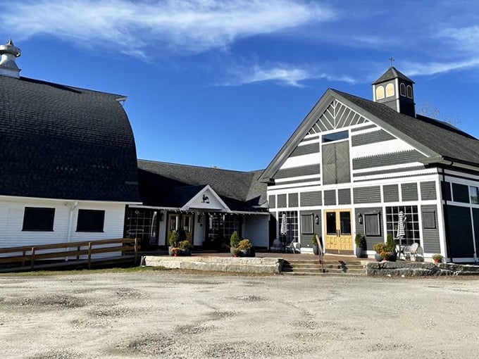 The Blessing Barn's charming converted barn architecture hints at the rustic treasures waiting inside this Mendon gem.