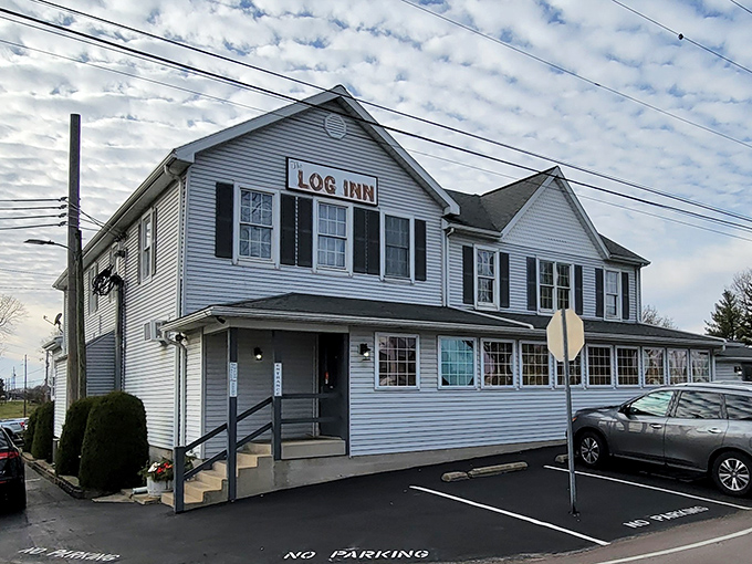 The Log Inn's rustic exterior promises exactly what it delivers - honest country cooking in generous portions.