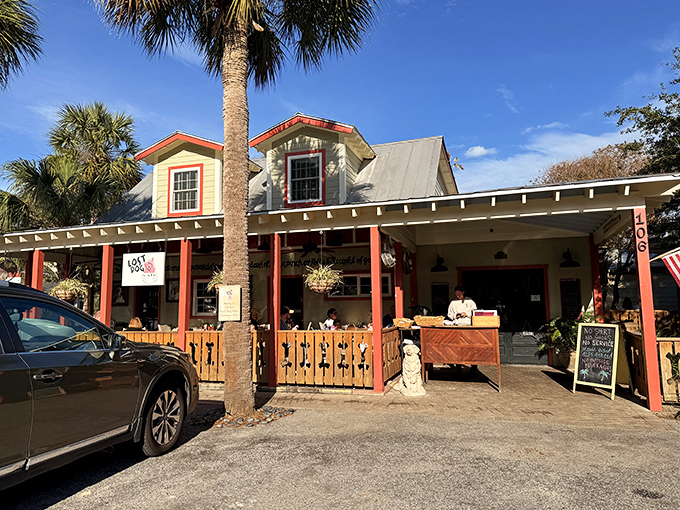 Folly Beach's colorful spirit shines through in this quirky cafe where breakfast meets coastal creativity perfectly.