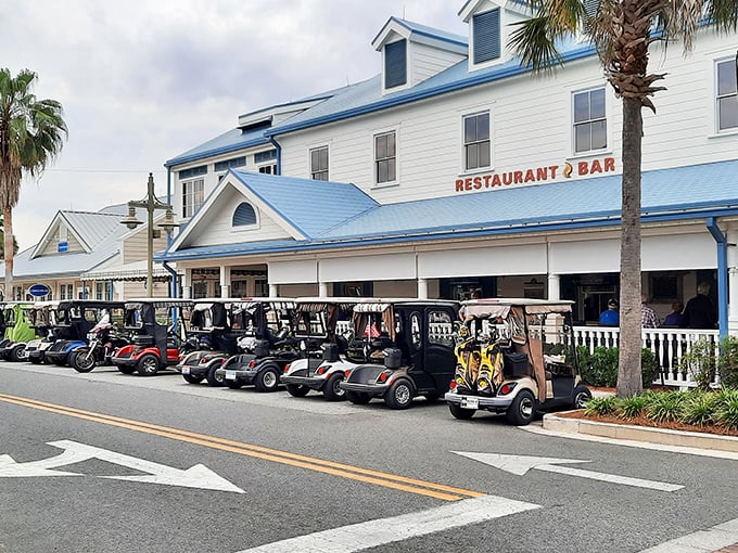 Golf cart traffic jams are the only kind of rush hour you'll experience here.