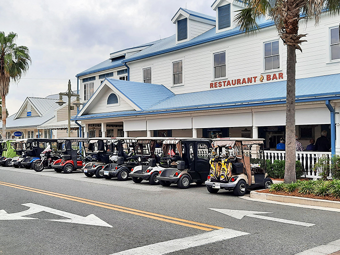 Golf cart traffic jams are the only kind of rush hour you'll experience here.