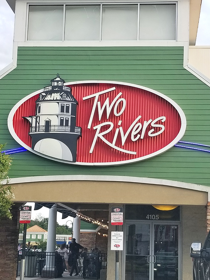 Two Rivers' lighthouse logo isn't just cute&mdash;it's a beacon guiding hungry Marylanders to where land and sea meet deliciously on your plate.