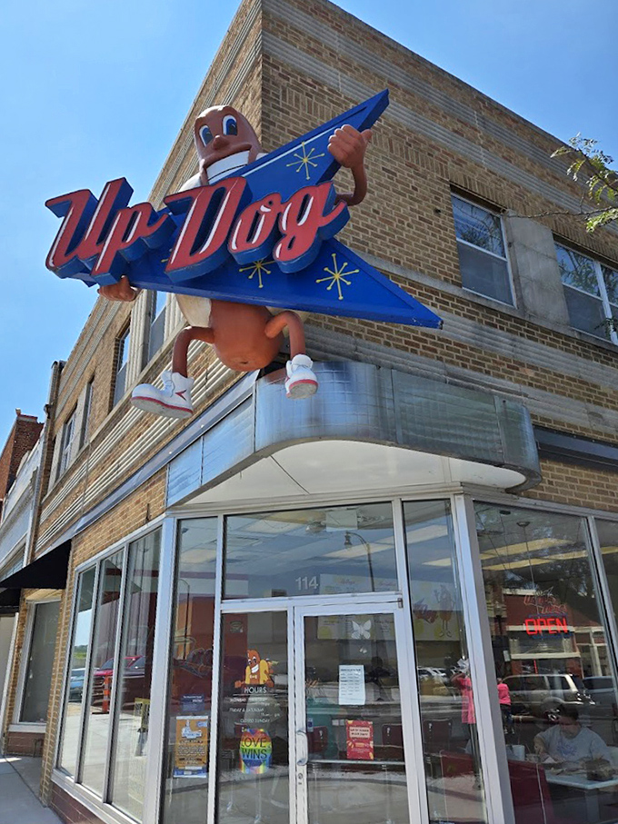 When a cartoon hot dog mascot grins this wide, you know the real thing inside tastes even better.