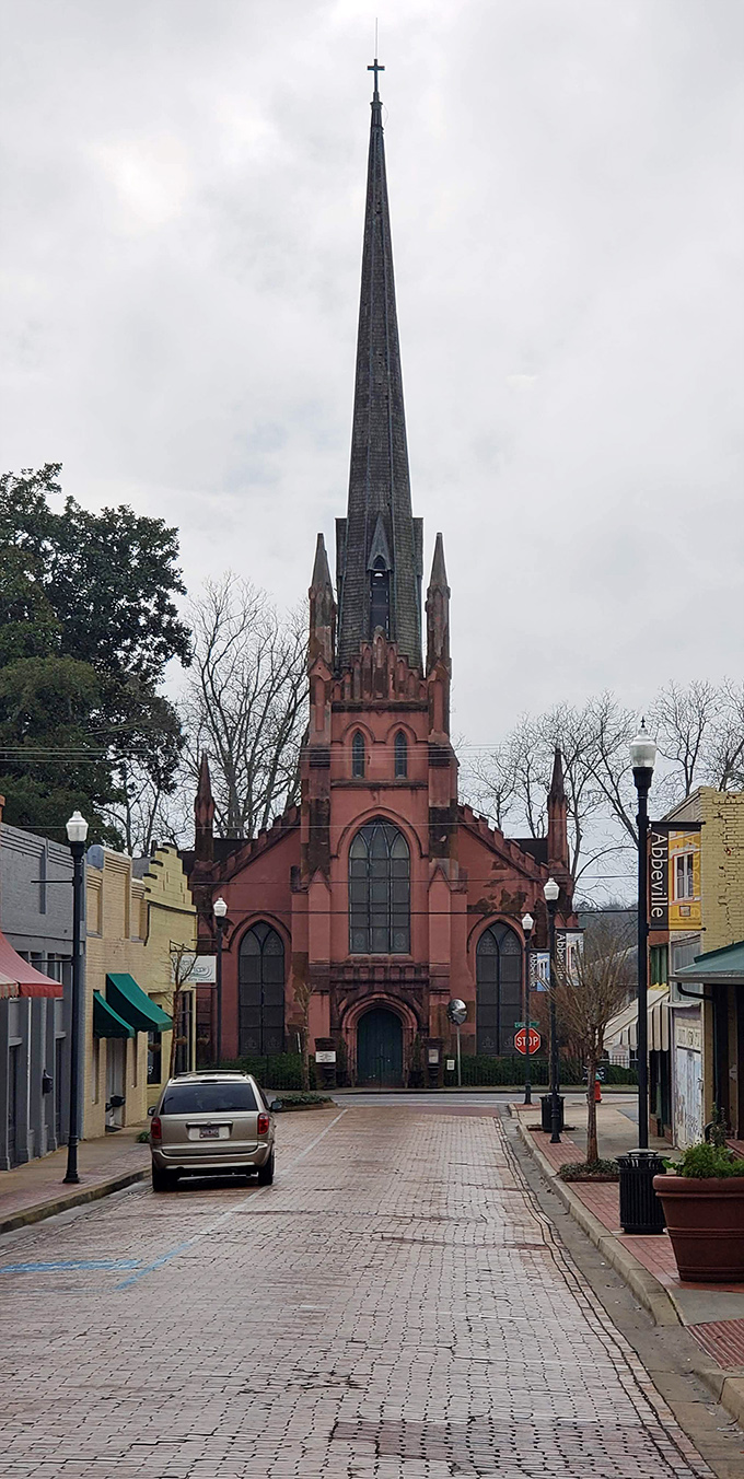 The streets of Abbeville showcase history and charm with beautiful architecture, inviting shops, and a welcoming atmosphere full of southern spirit.