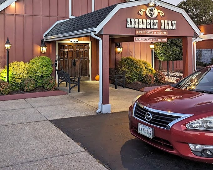 This red barn exterior delivers on every country steakhouse dream you've ever had since childhood.