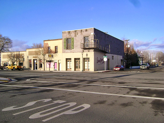 Architectural identity crisis! This Alturas corner building combines more styles than a fashion week runway, yet somehow pulls it off with small-town confidence.