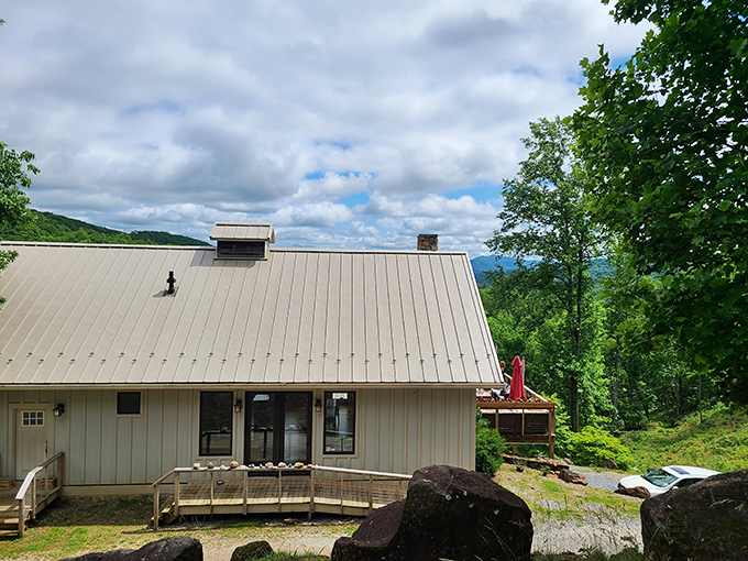 The drive up might make your GPS nervous, but those mountain views from Ankida's deck make every twist and turn worthwhile.