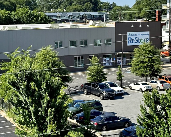 That impressive building houses everything from couches to construction supplies - a DIY dreamer's wonderland.