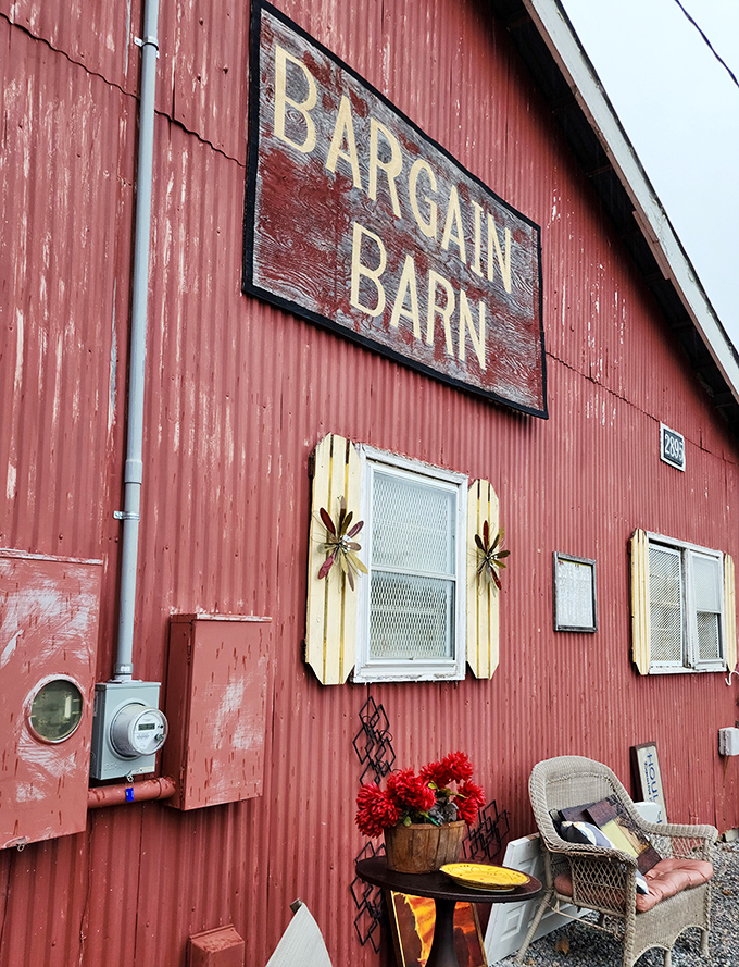 This weathered red barn proves that the best finds often come in the most charming packages.