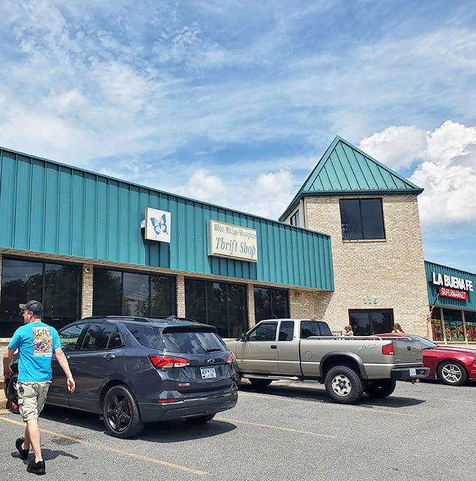 Blue Ridge Hospice's distinctive architecture makes thrift shopping feel like a special destination experience.