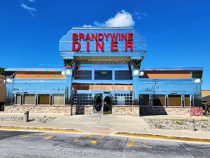 Two-story diner magnificence that gleams like a stainless steel promise of old-school comfort and value.