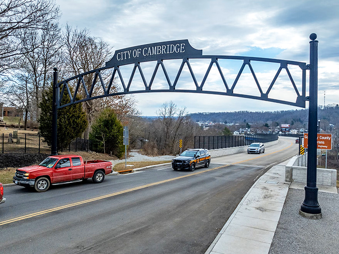 Cambridge's welcoming arch spans the road like a friendly handshake inviting you into this charming southeastern Ohio community.