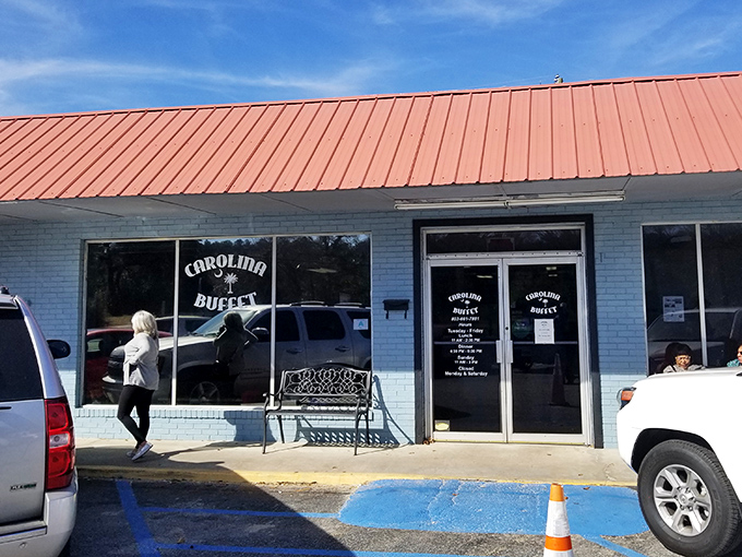 This unassuming blue building houses buffet delights that locals have treasured for years. Don't judge a restaurant by its facade!