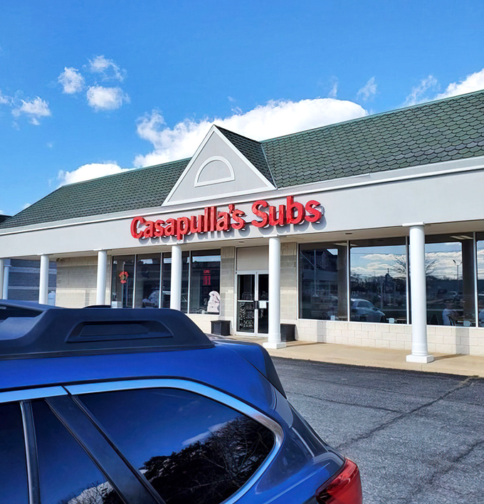 The bright blue sky above Casapulla's seems appropriate—their subs are the kind of heavenly experience that makes you look upward in gratitude.