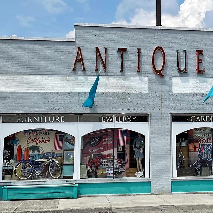 Colorful window displays beckon shoppers into this Salem gem. It's a storybook of Americana waiting to be read.