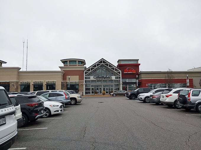 The spacious parking area at Chesterfield Towne Center promises room for everyone at this beloved Richmond shopping institution.