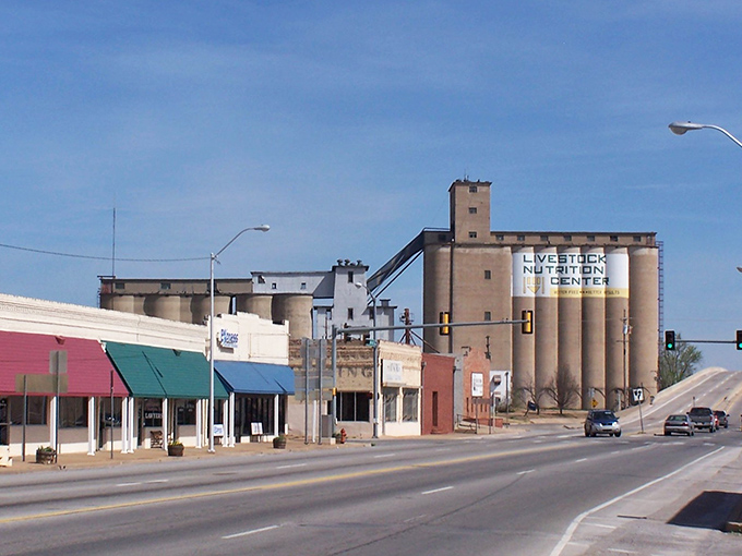 Small-town charm meets practicality in Chickasha, where modest storefronts and grain elevators reflect the affordable, no-frills lifestyle that stretches retirement dollars.