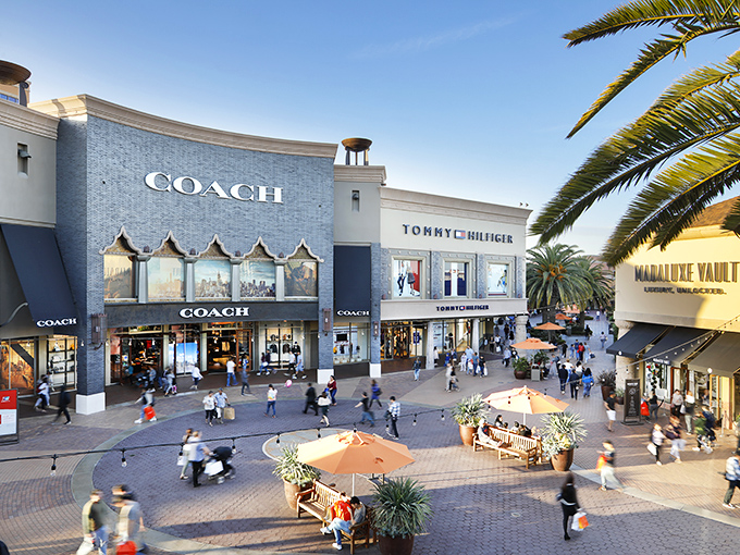 Walking through Citadel Outlets feels like stepping onto a movie set. Those palm trees aren't just for show&mdash;they're keeping your shopping bags shaded!