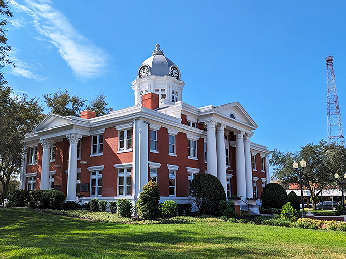 Main Street perfection captured in brick and mortar, where every storefront beckons with hometown hospitality.