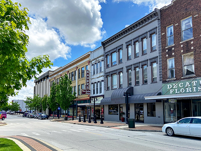 Decatur's downtown showcases beautifully preserved historic buildings alongside newer developments, creating a vibrant streetscape perfect for weekend strolling.