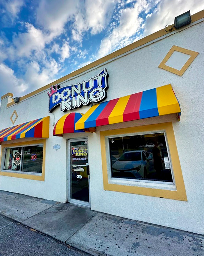 The crown jewel of Florida's donut scene! Those rainbow awnings are like a sugar-coated welcome mat.