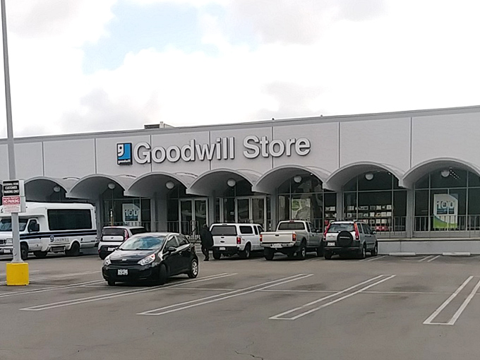 Multiple entrances mean multiple adventures - each door leads to a different thrifting universe inside.