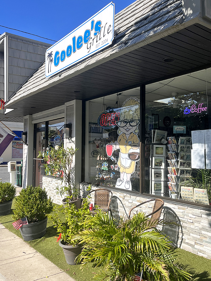 That cheerful cartoon chef in the window promises the kind of playful, delicious experience every vacation needs.