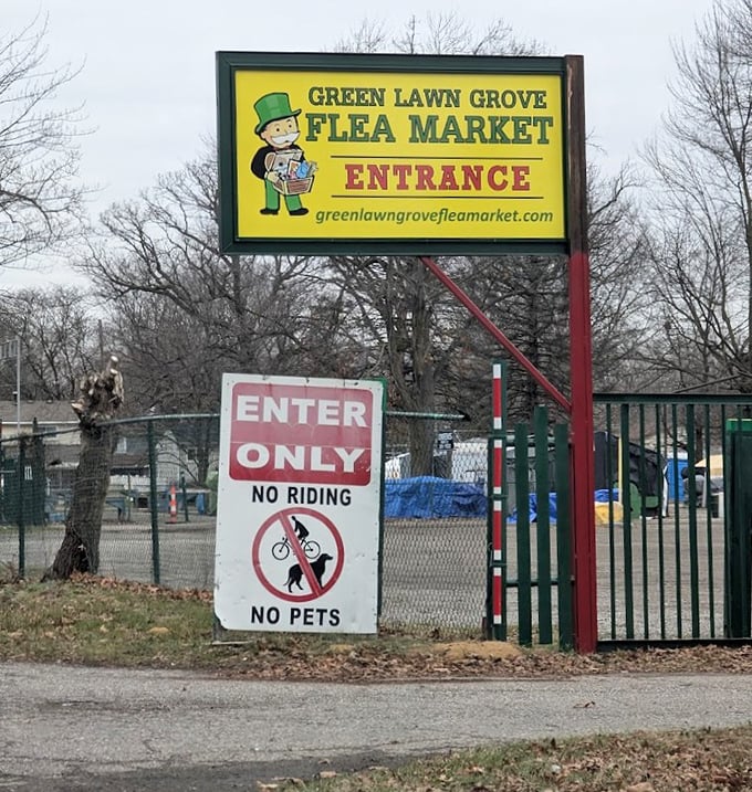 That cheerful cartoon character on Greenlawn Grove's sign has been welcoming bargain hunters to this Romulus institution for decades.