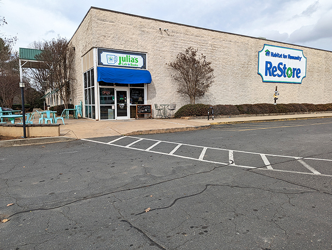 The Habitat ReStore shares its Charlotte location with Julia's Coffee&mdash;because nothing complements treasure hunting like a good caffeine boost! Two good causes under one roof.