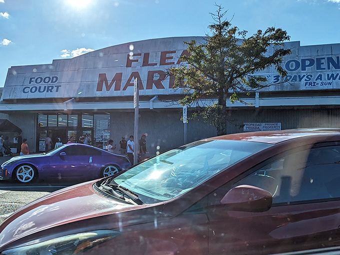 Inside this vendor's booth, nostalgia reigns supreme with vintage signs and collectibles from bygone eras.