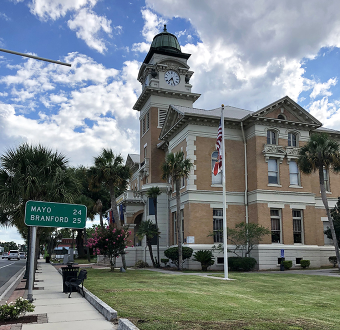 Time stands still at Live Oak's magnificent courthouse, where retirement dollars stretch as far as the blue Florida sky.