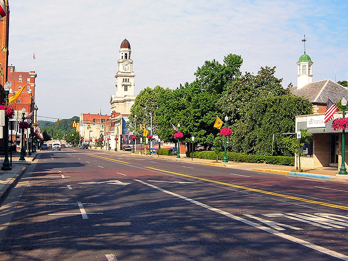 Historic downtown streets lead to river views that remind you why people built beautiful towns near water.