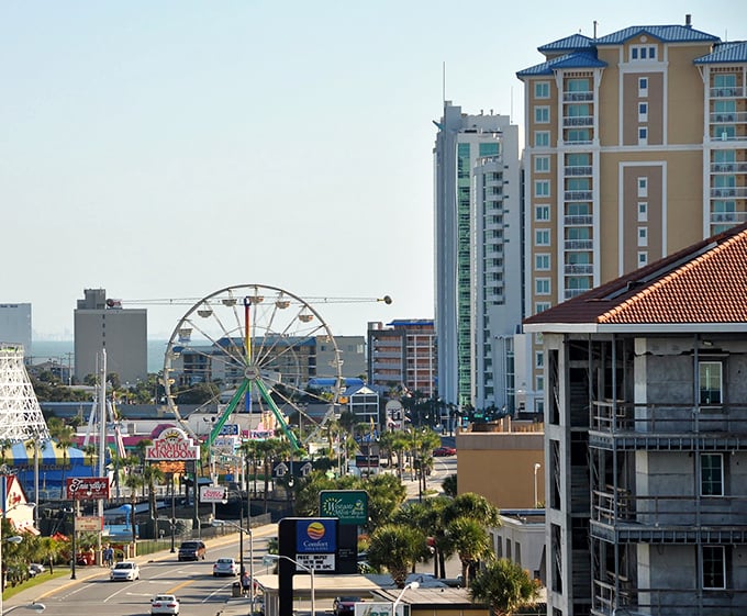 Beyond the tourist areas, Myrtle Beach offers surprisingly affordable housing options with views of attractions like this Ferris wheel from your neighborhood.