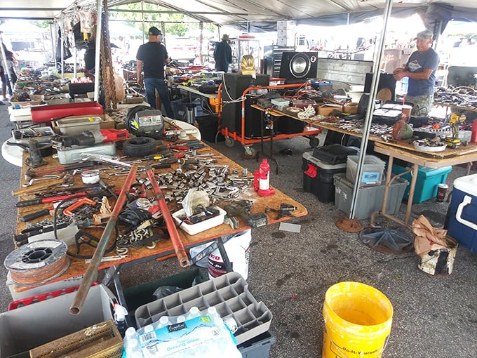 Those folding tables hold more potential than a lottery ticket and twice the guaranteed satisfaction.